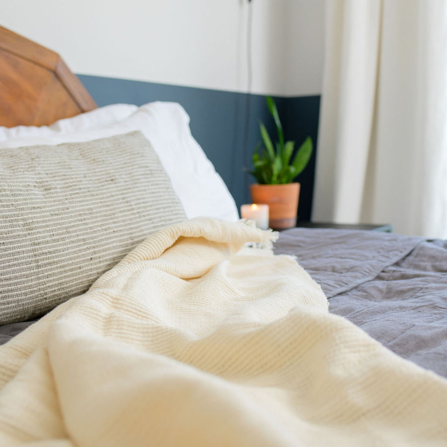 Slub Waffle Throw - Deep Sea - Thistle Farms