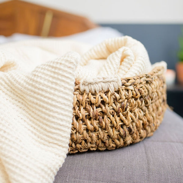 Slub Waffle Throw - Deep Sea - Thistle Farms